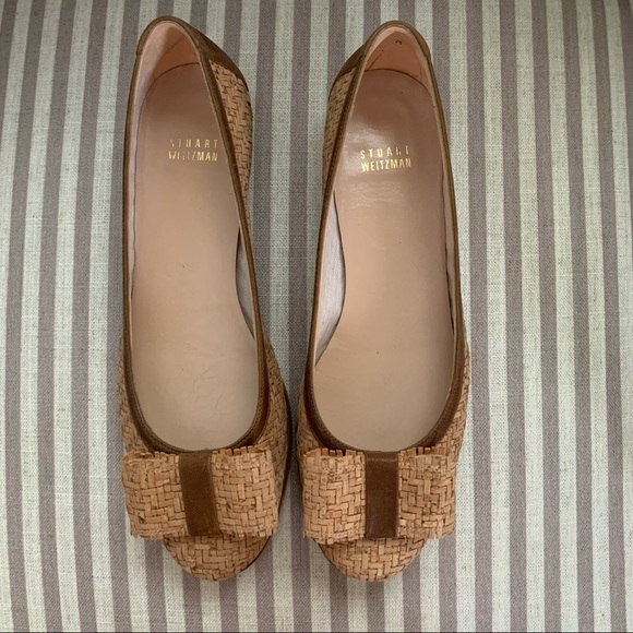 Stuart Weitzman | Shoes | Rare Stuart Weitzman Cork Candy Bow Flats Sz ...